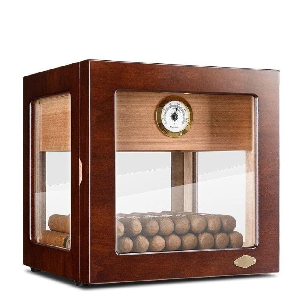 Luxury Cedar Cigar Humidor Box with Hygrometer - 100+ Capacity