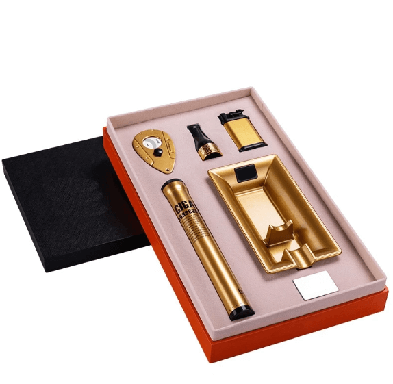 Buy Luxury Gold Cigar Gift Box Set - Complete Kit