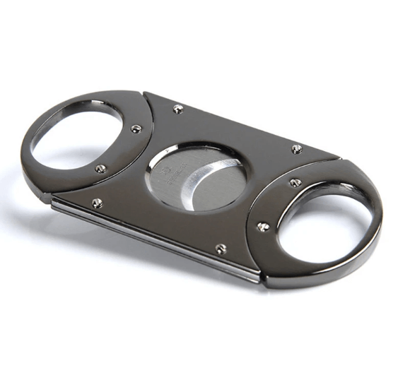 Luxury Double Blade Cigar Cutter - Silver Metal Finish